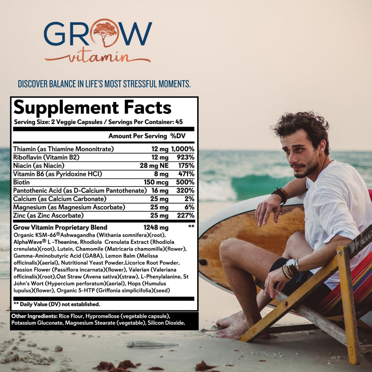 Natural stress relief multivitamins