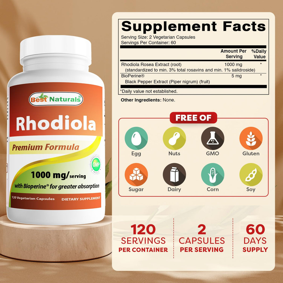 natural stress relief rhodiola supplement