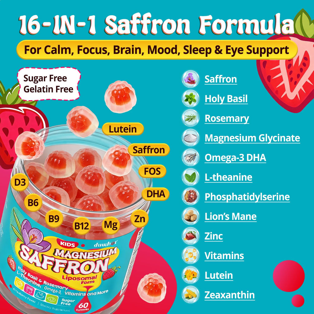 natural stress relief saffron gummies