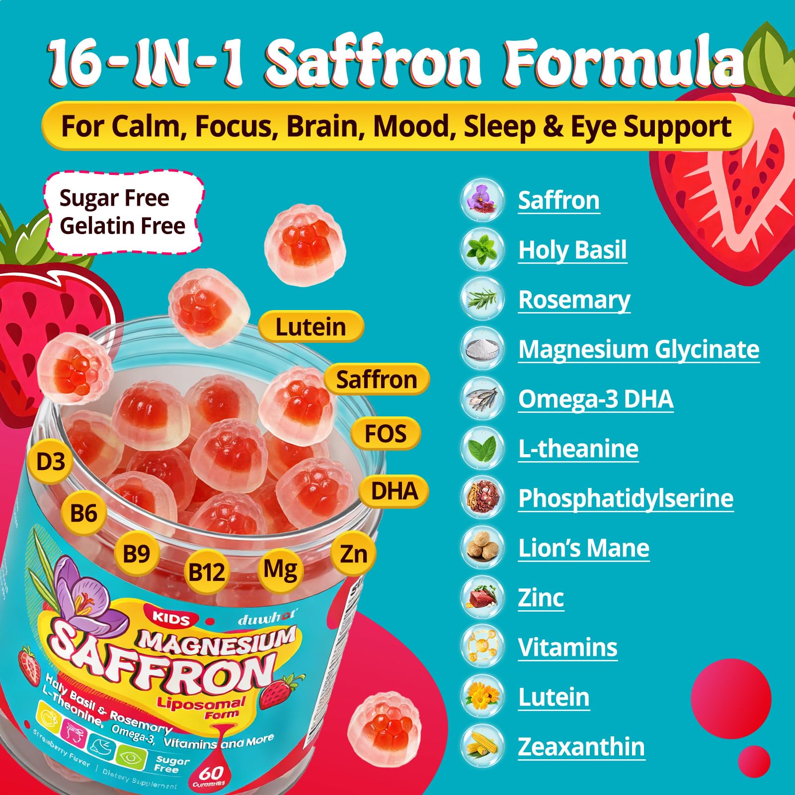 natural stress relief saffron gummies