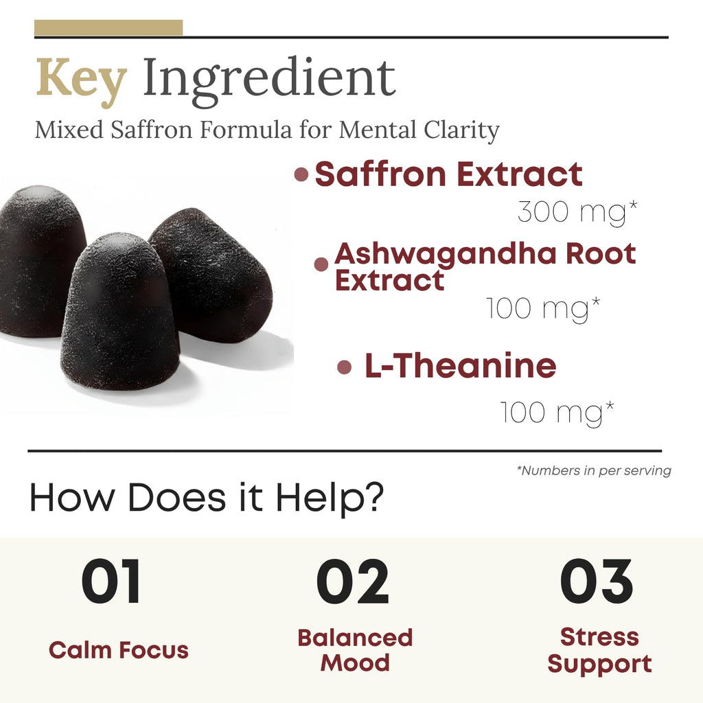 natural stress relief saffron gummies