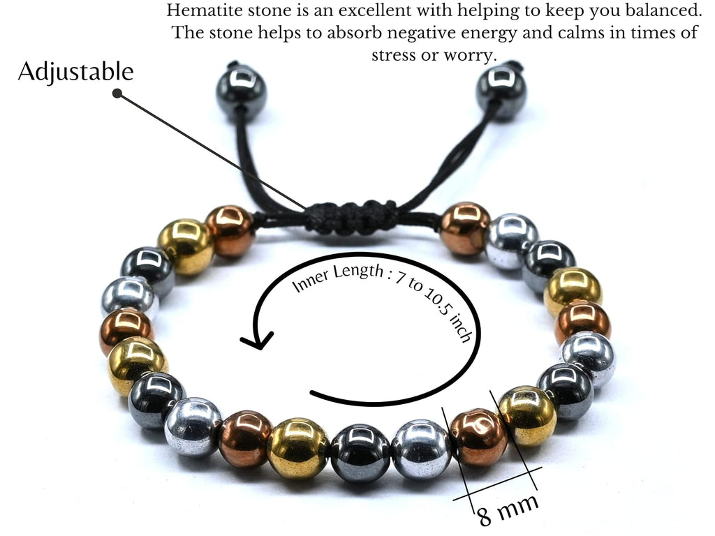 Natural stress relief with hematite bracelets
