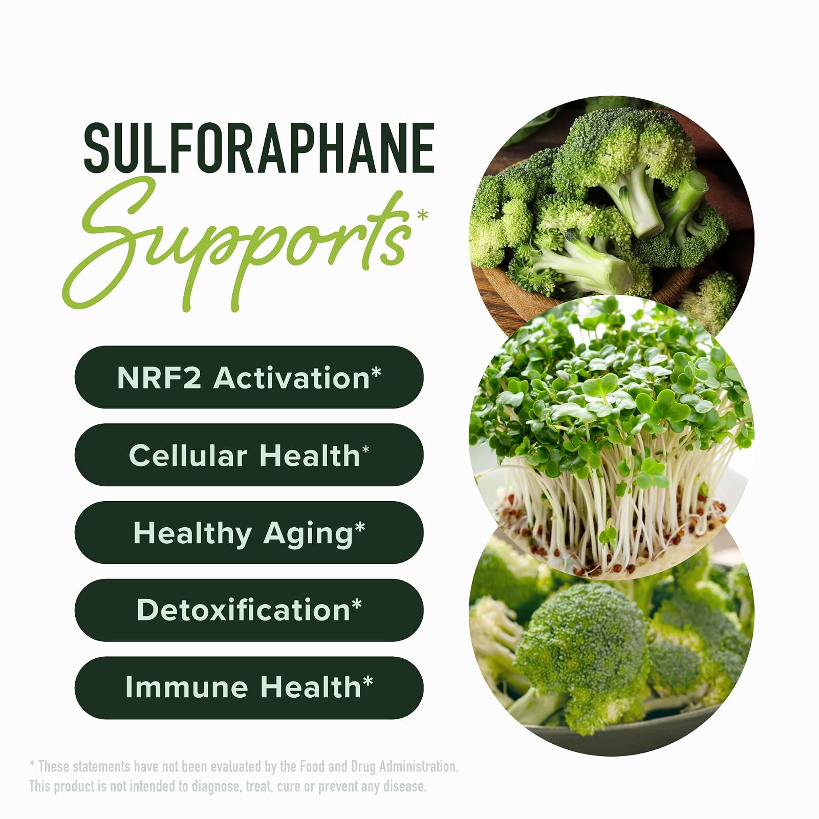 Natural sulforaphane supplement for wellness