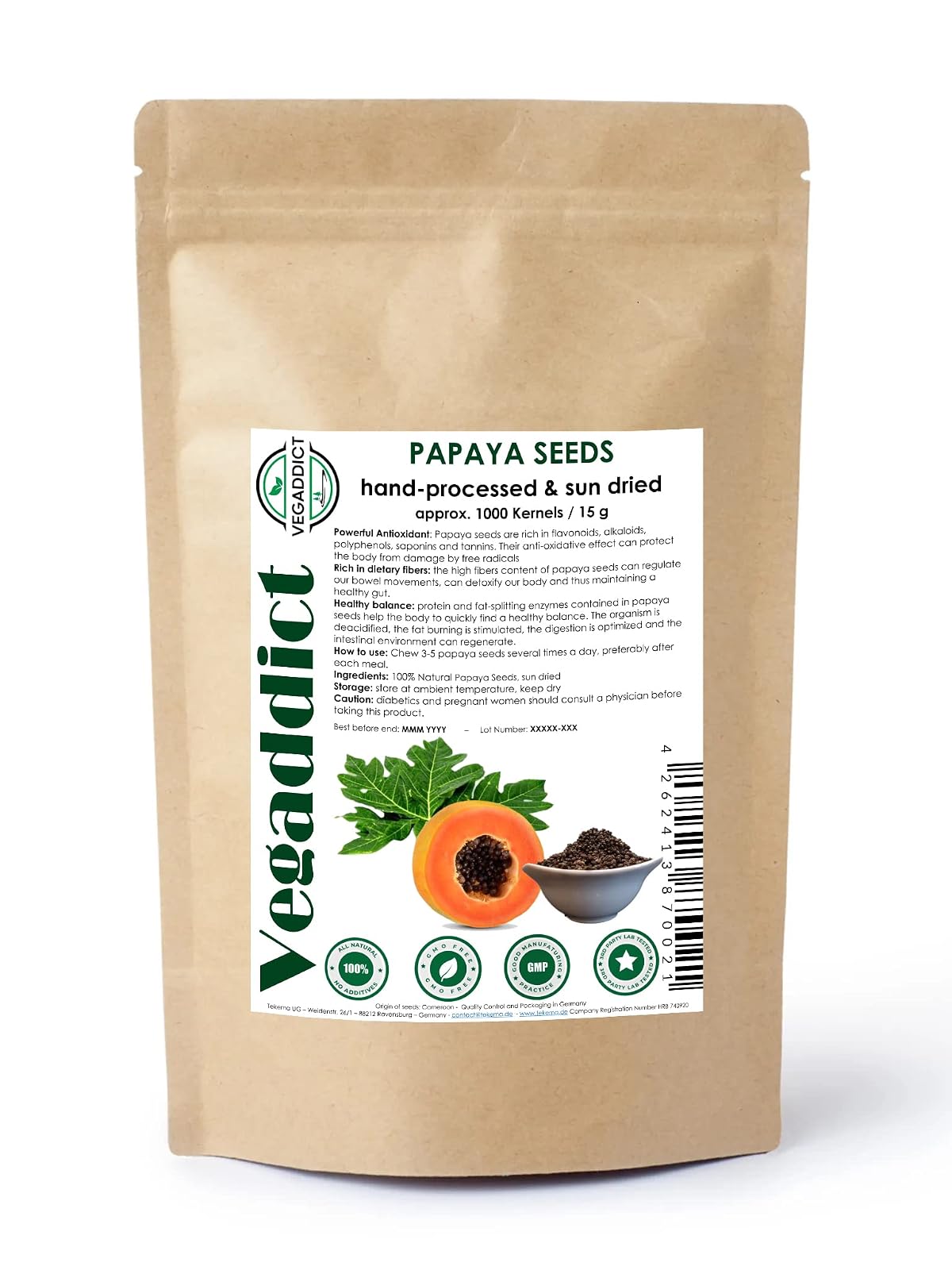 natural sun dried papaya seeds