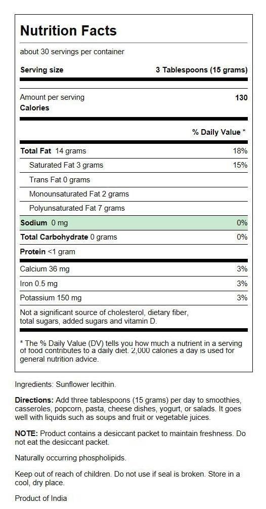 natural sunflower lecithin for cooking