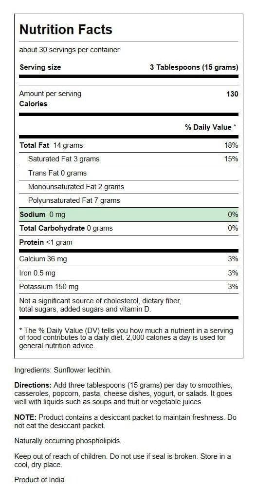 natural sunflower lecithin for cooking