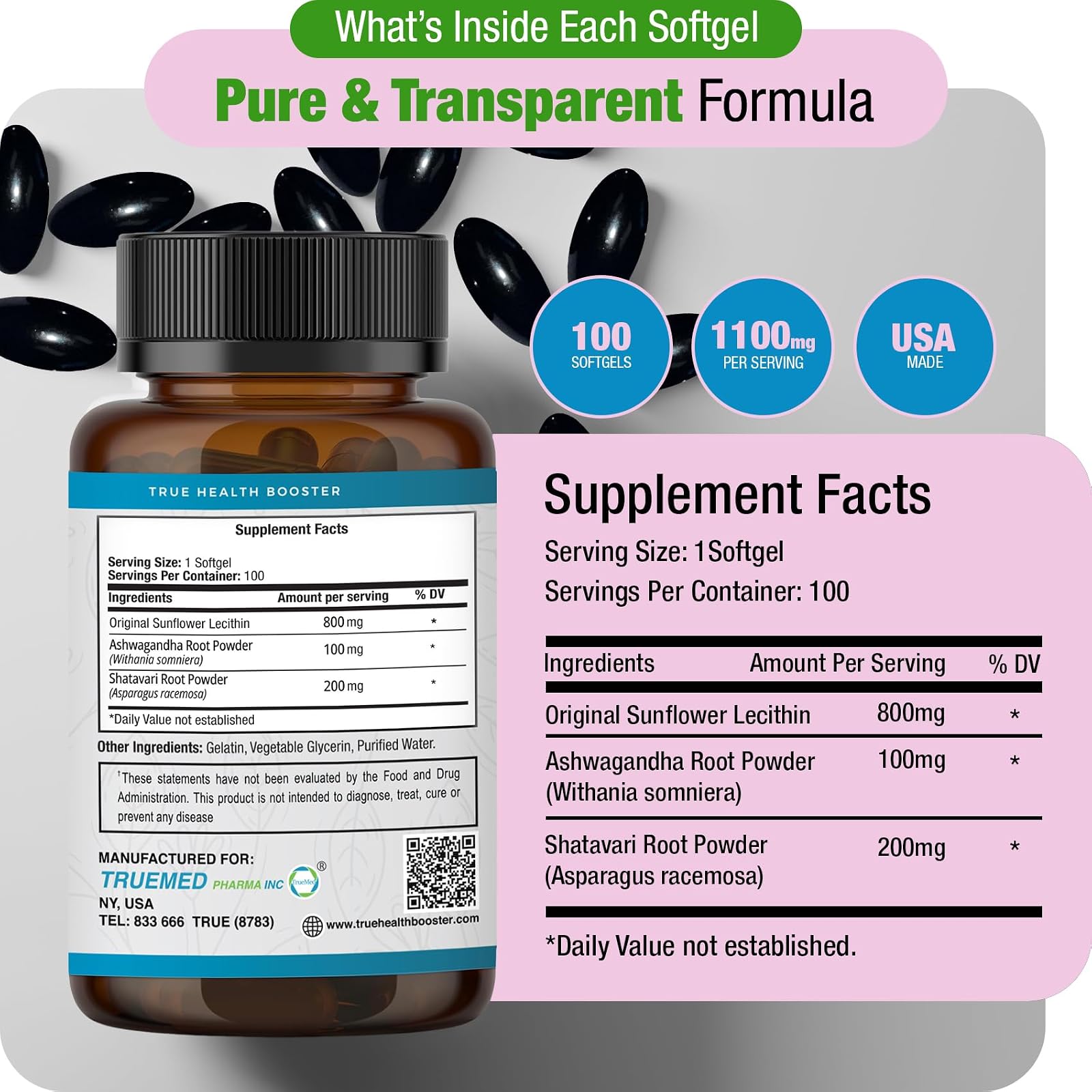 Natural sunflower lecithin supplement