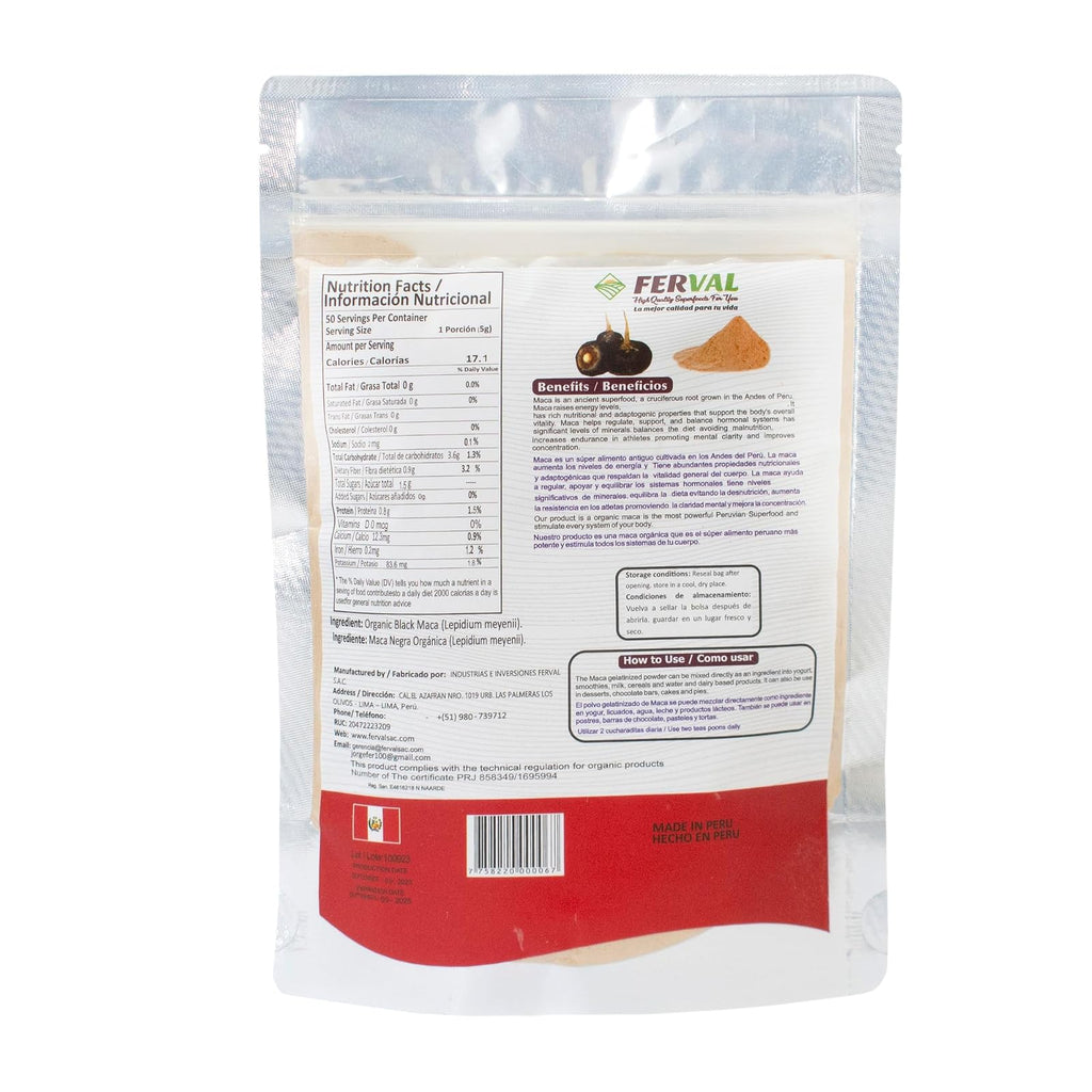 Natural superfood black maca powder