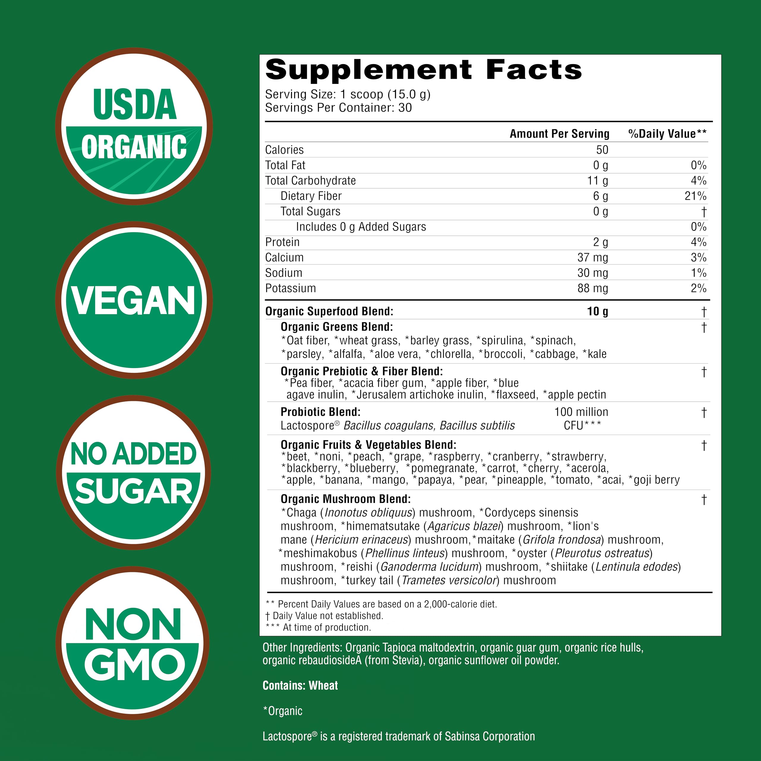 natural superfoods blend powder