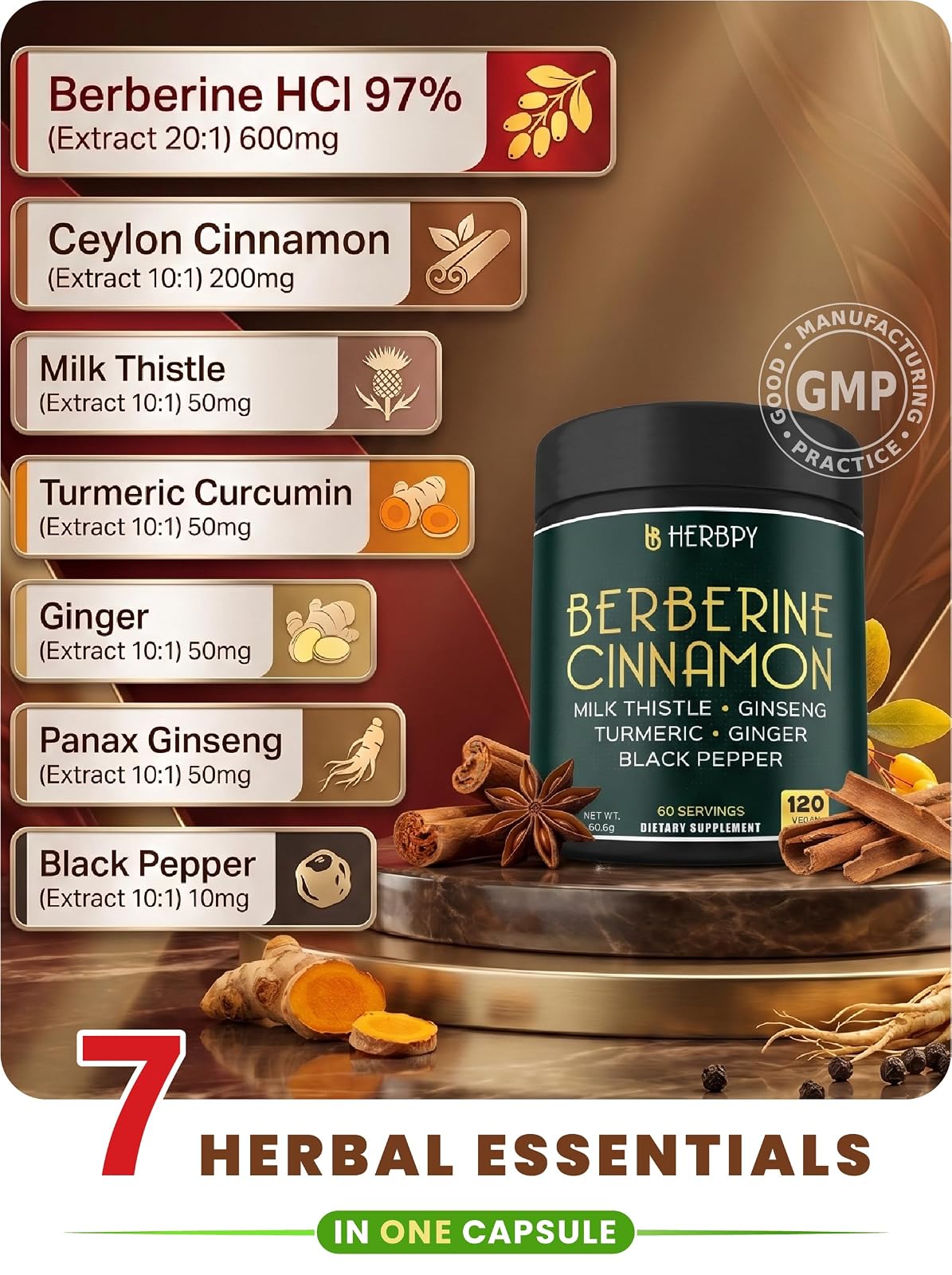 Natural support with berberine HCl