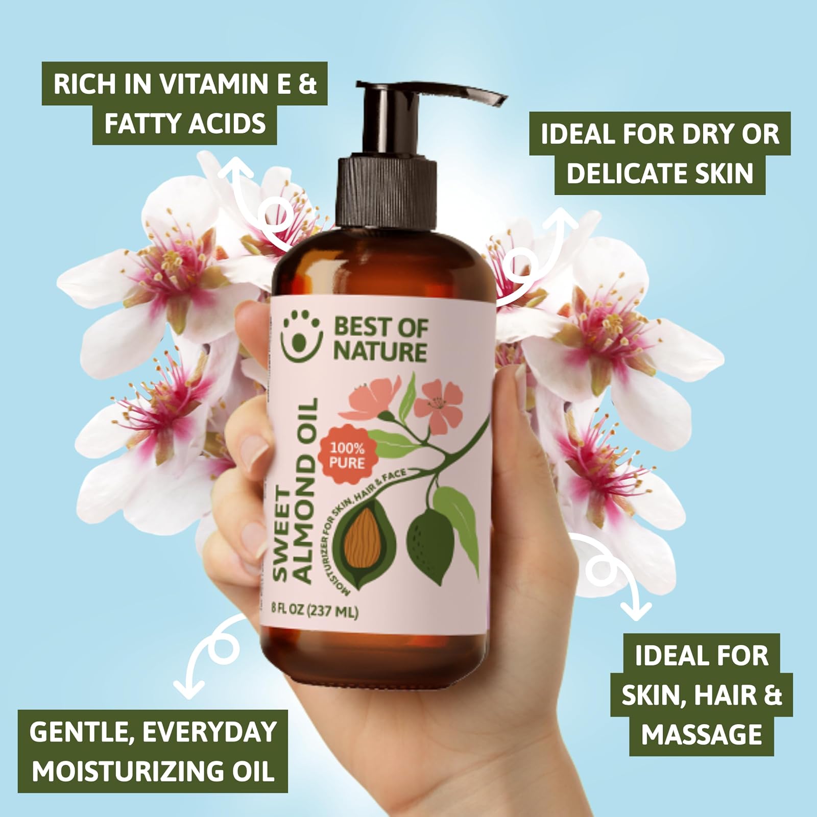 natural sweet almond oil for massage
