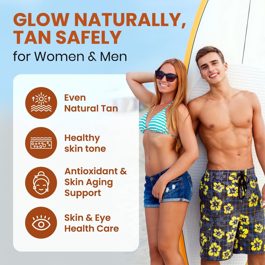 Natural tanning gummies for glowing skin