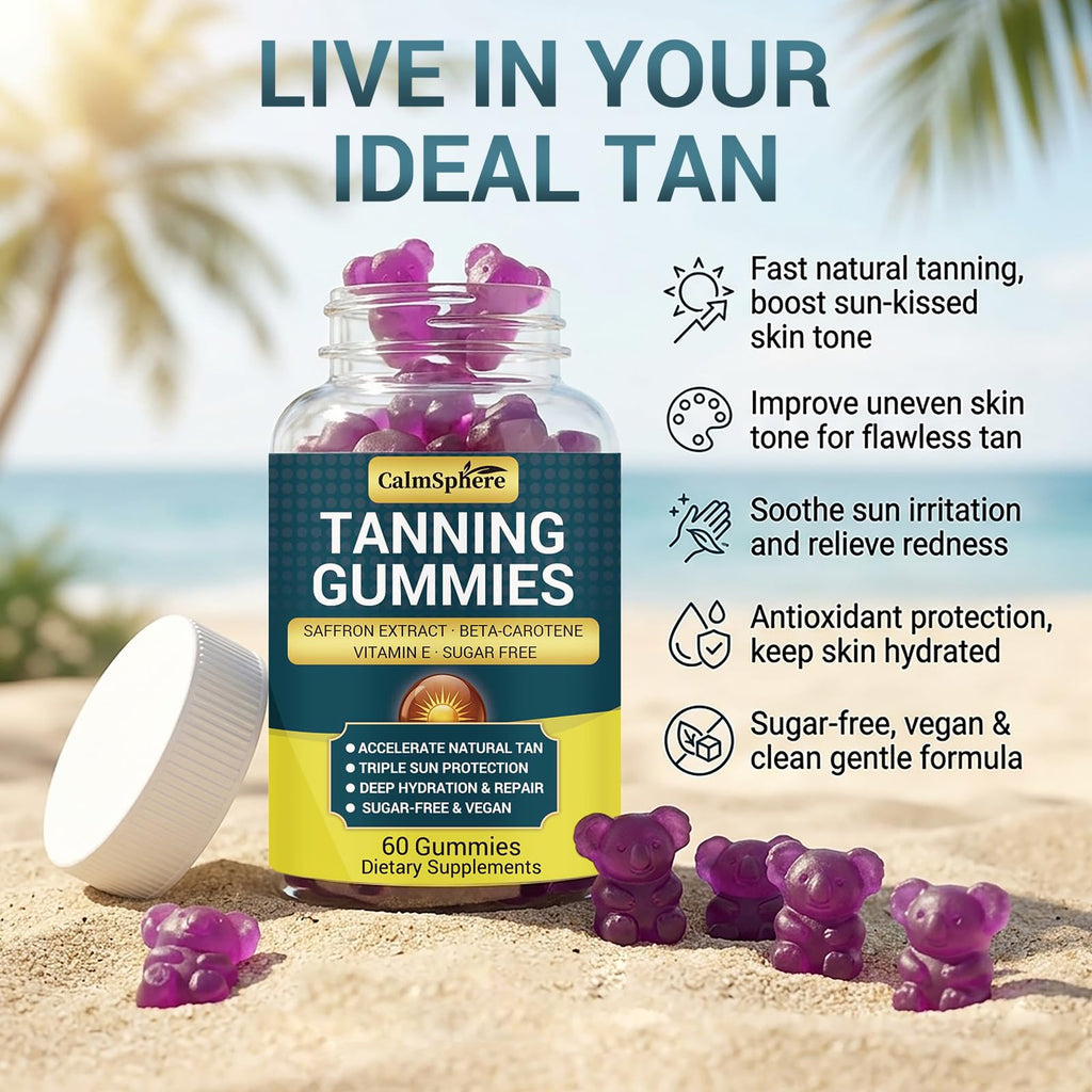 Natural tanning gummies for radiant complexion