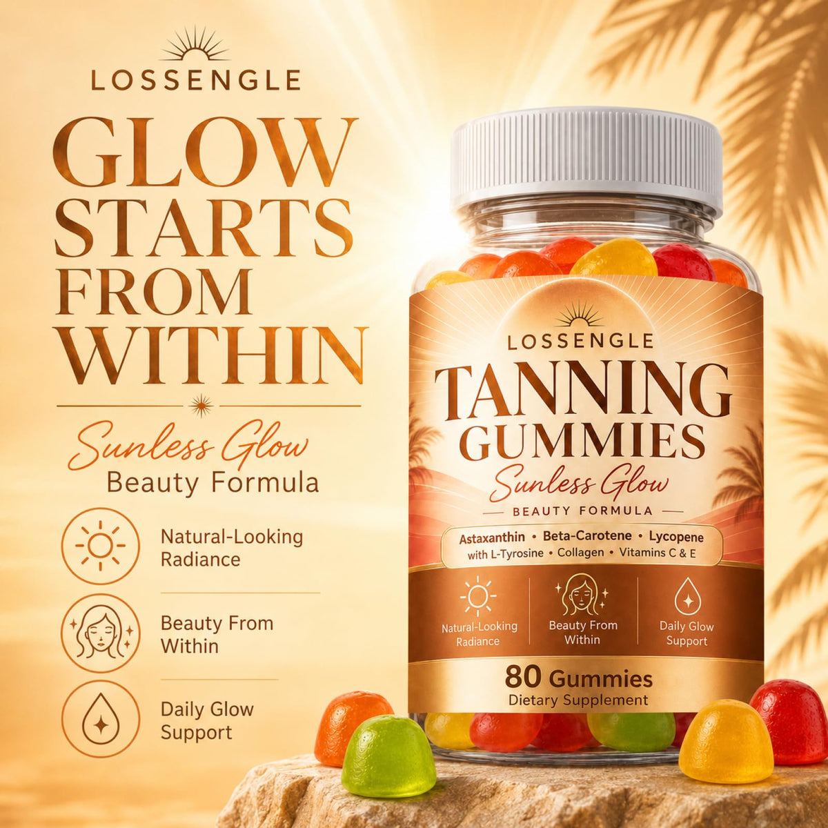 Natural tanning solution gummies