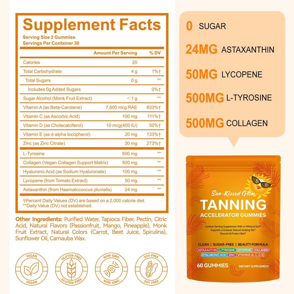 natural tanning support gummies