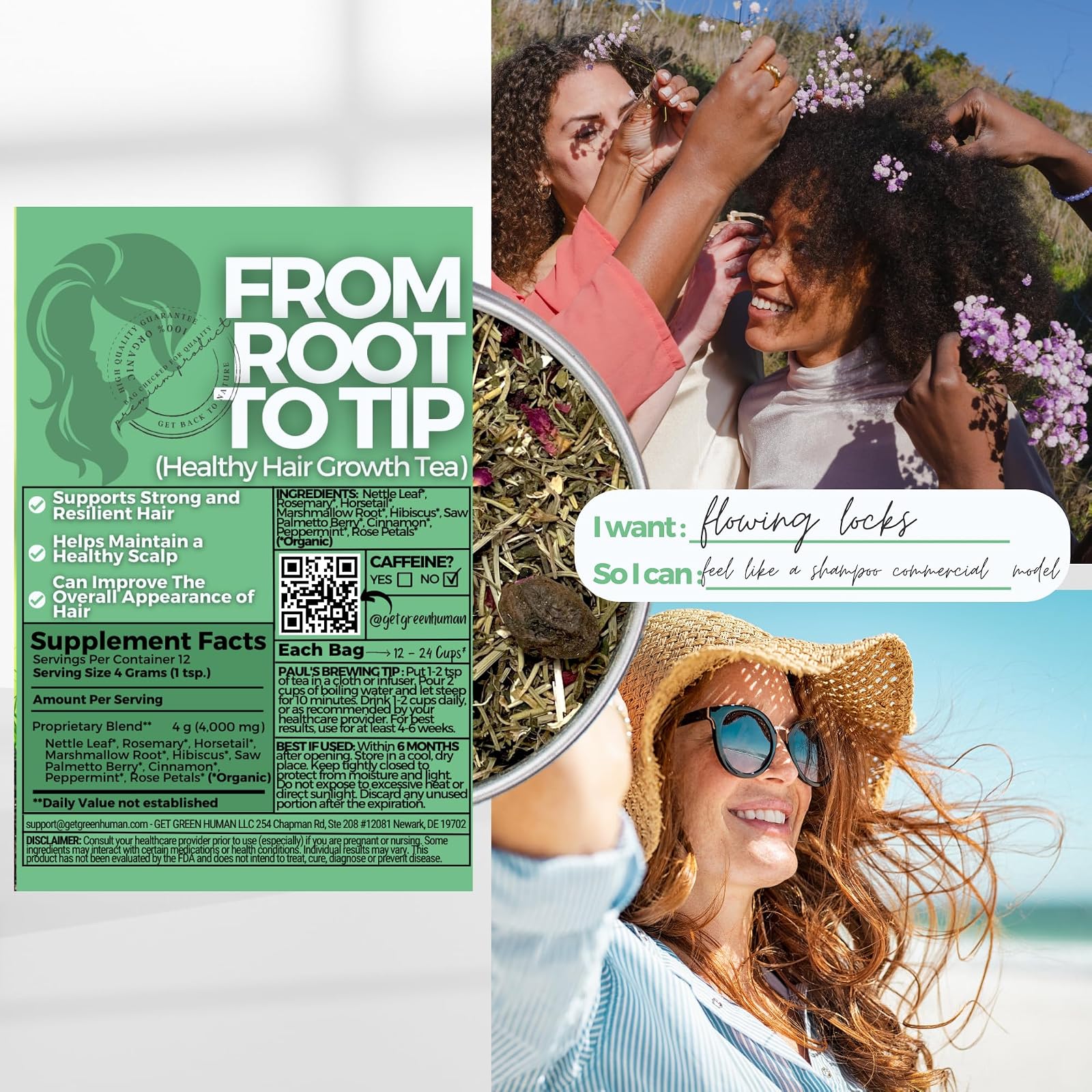 Natural tea for hair vitality