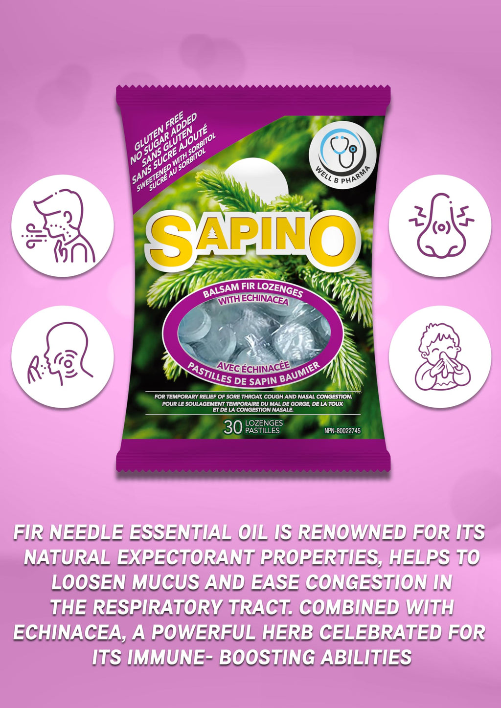Natural throat lozenges with echinacea