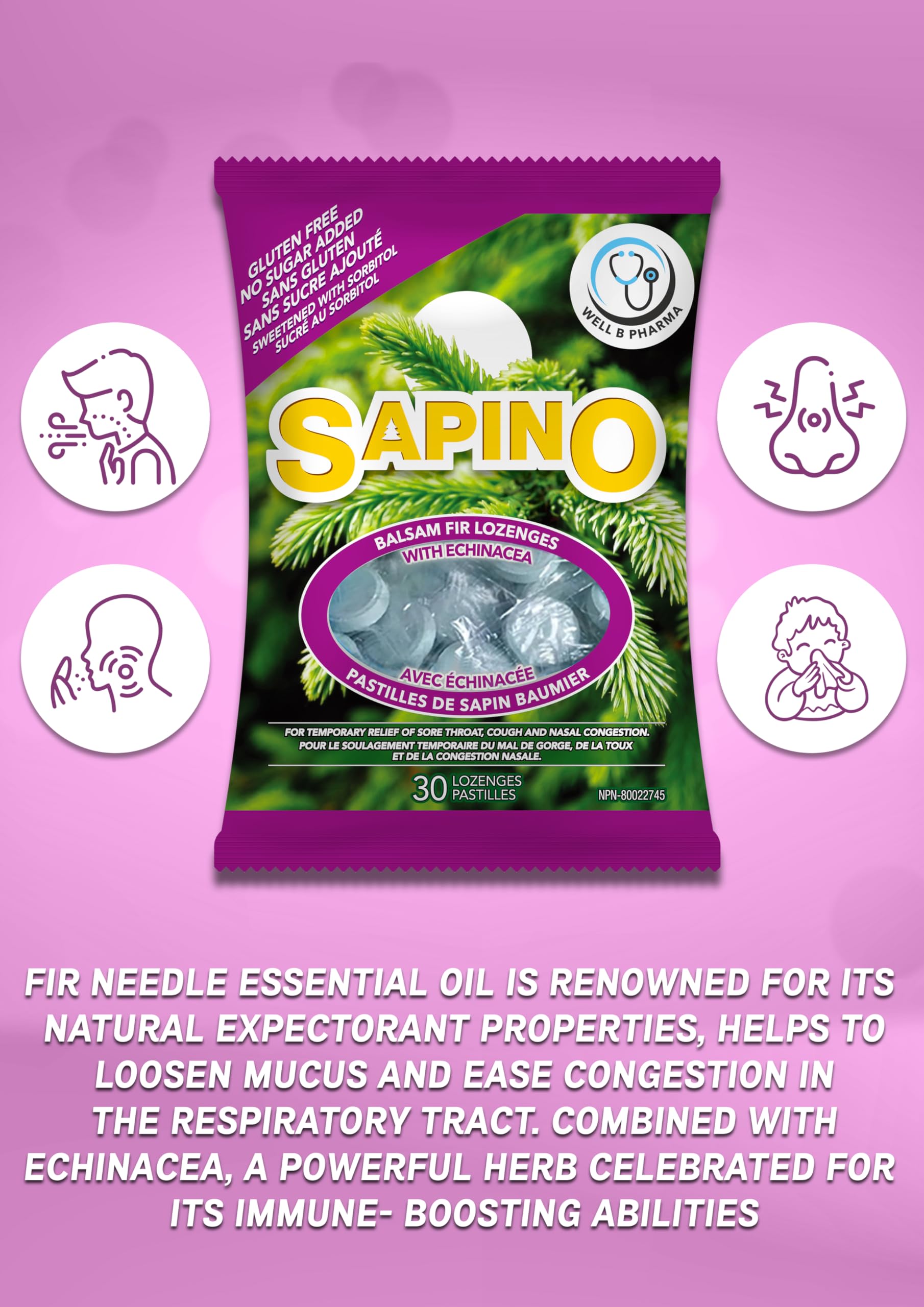 Natural throat lozenges with echinacea