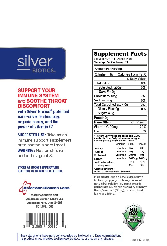 natural throat relief lozenges