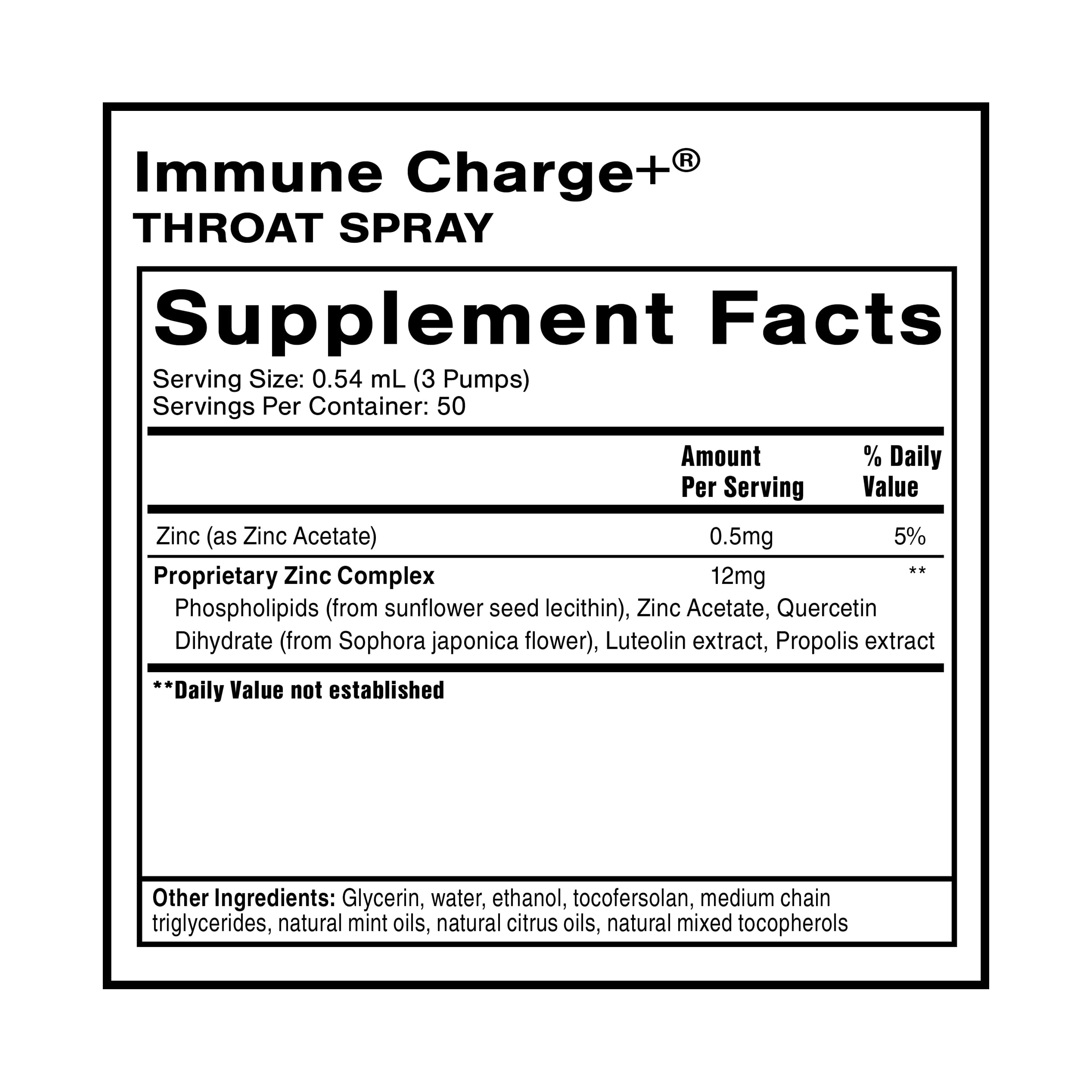 natural throat spray with zinc