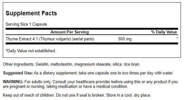 natural thyme leaf vitamin A supplement