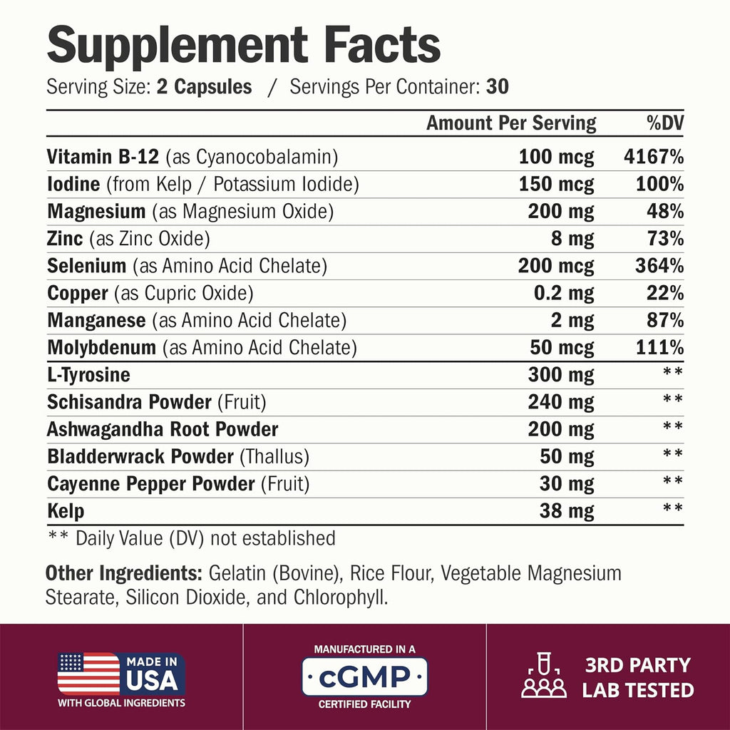 Natural thyroid health supplement formula
