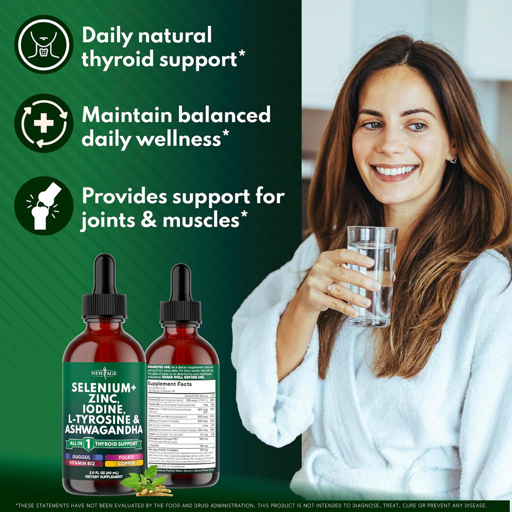 Natural thyroid support supplement drops