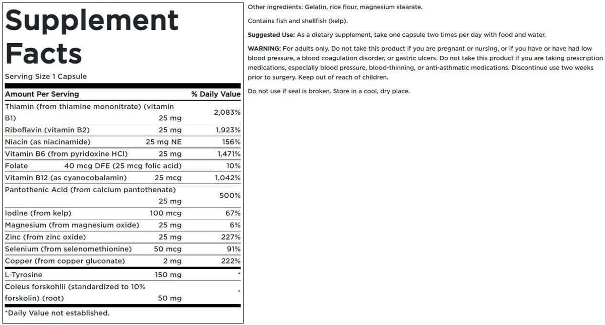 Natural thyroid support with capsules