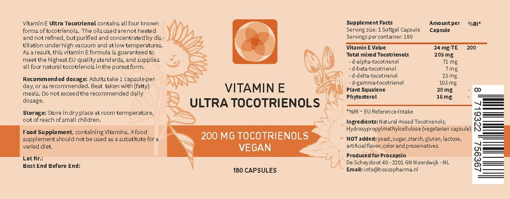 natural tocotrienol vitamin e supplement