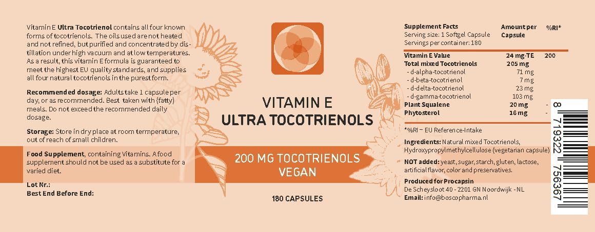 natural tocotrienol vitamin e supplement