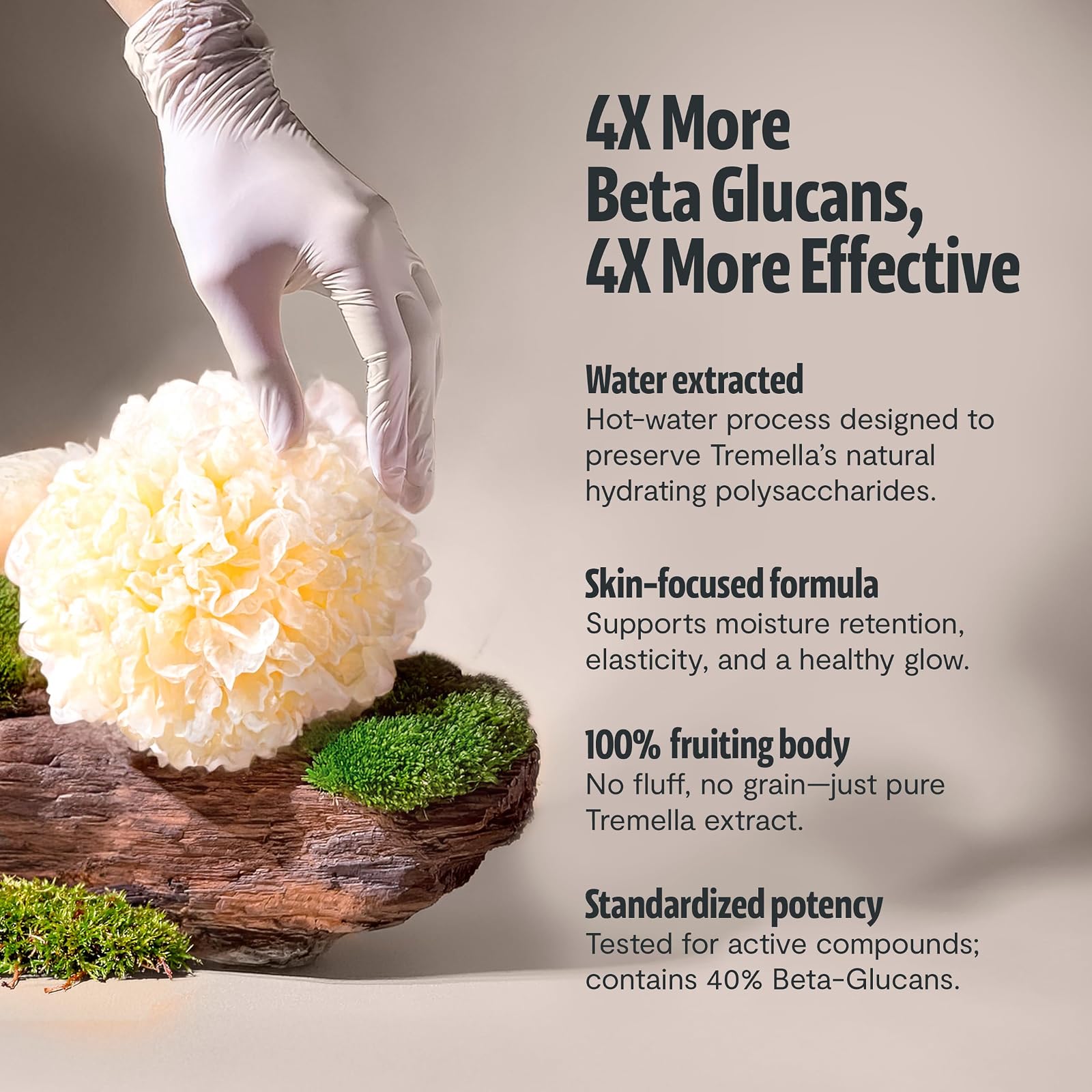 Natural Tremella mushroom for hydration