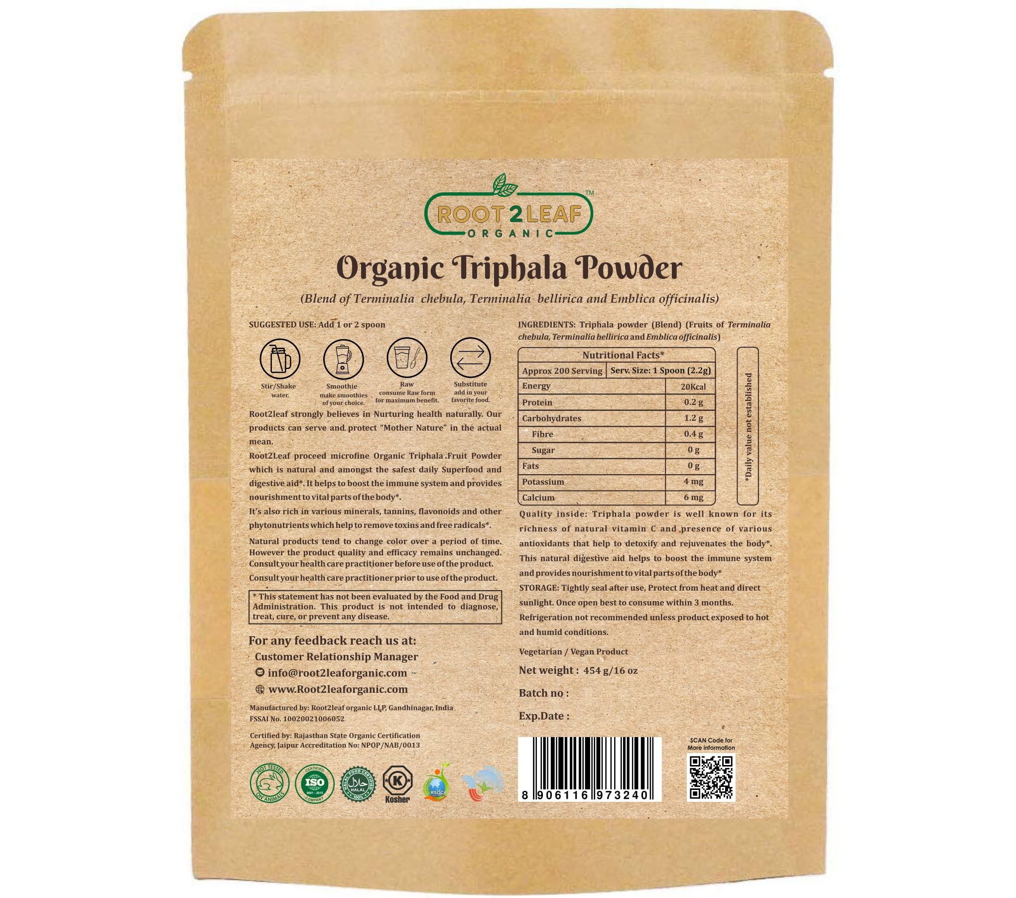 Natural triphala churna for wellness