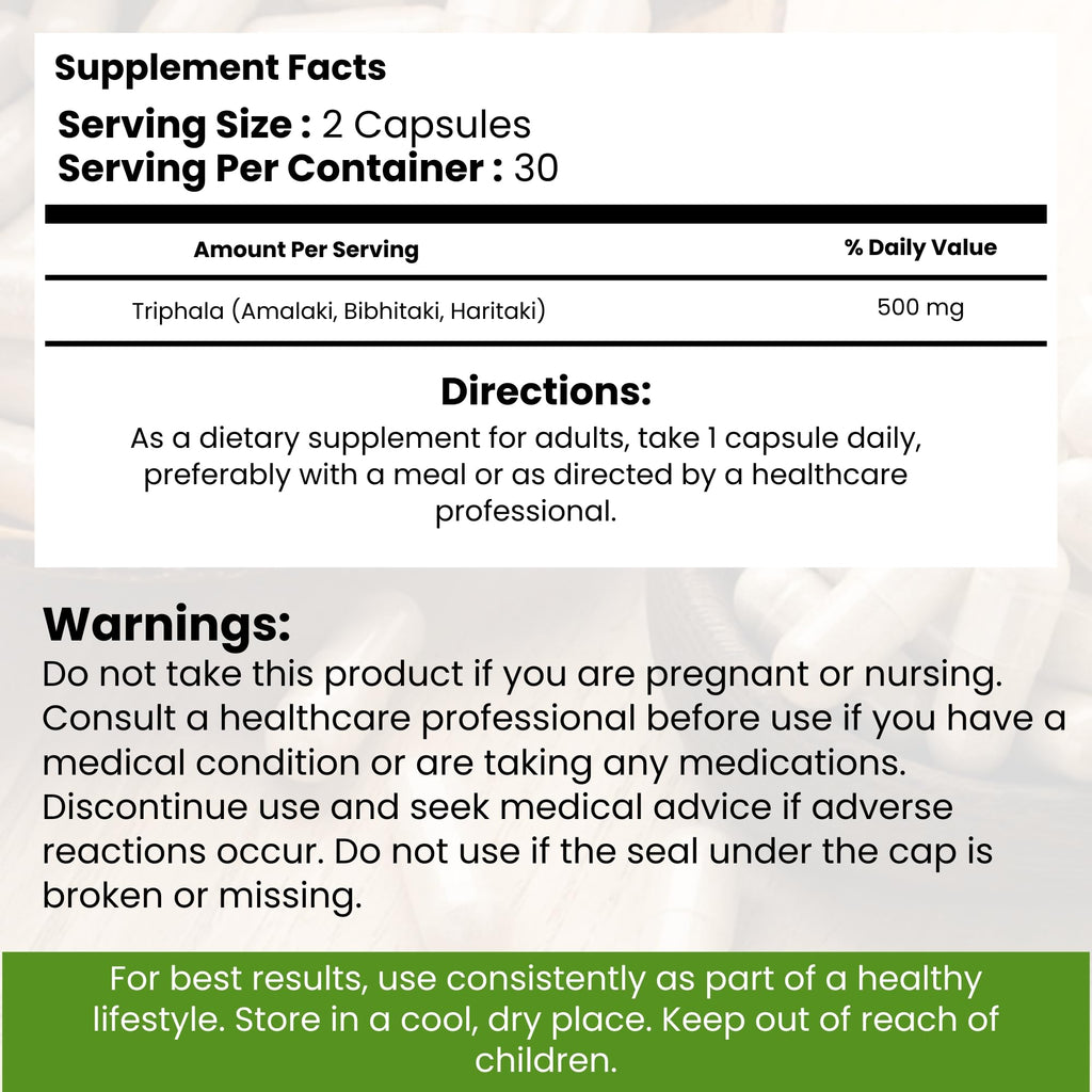 Natural triphala for digestive support