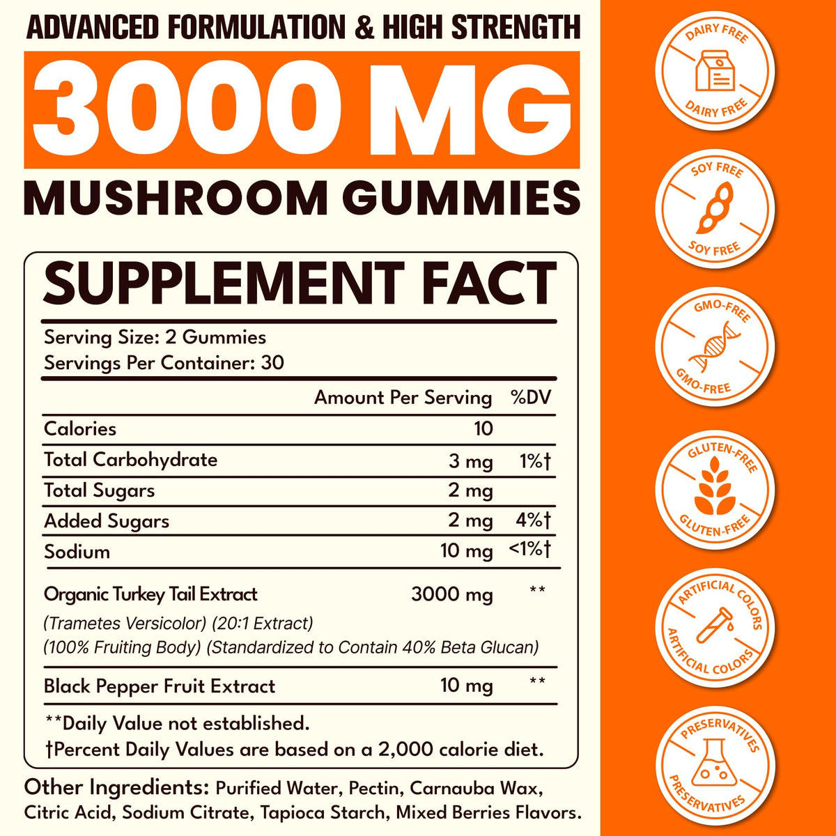 Natural Turkey Tail mushroom supplement