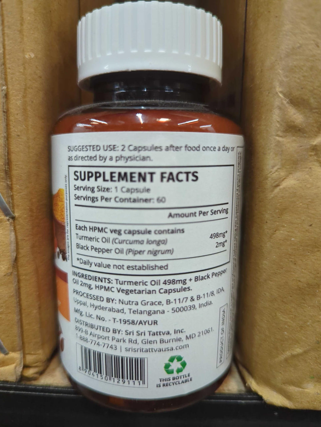 natural turmeric and black pepper blend