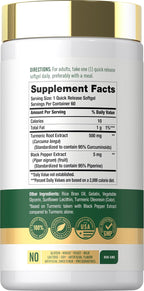 Natural turmeric curcumin for wellness