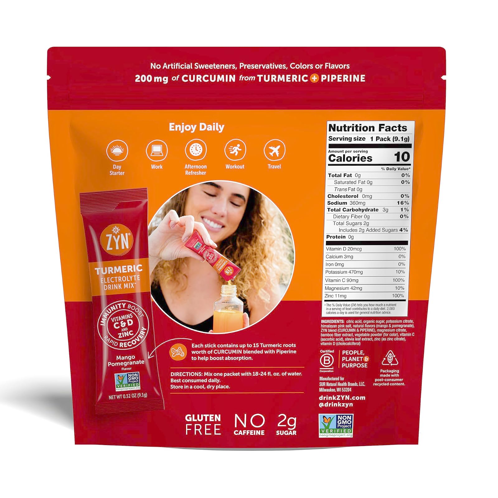 Natural turmeric curcumin hydration solution