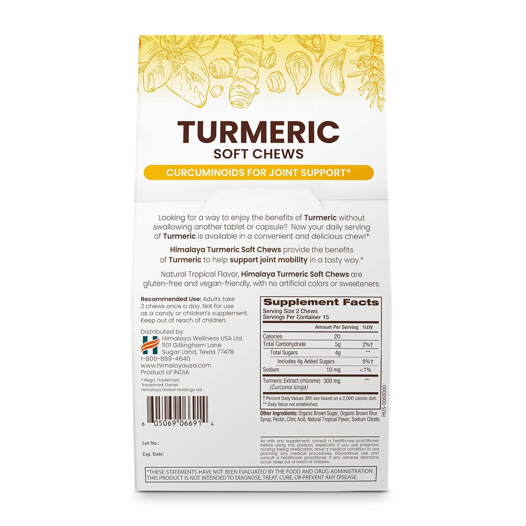 natural turmeric curcumin soft chews