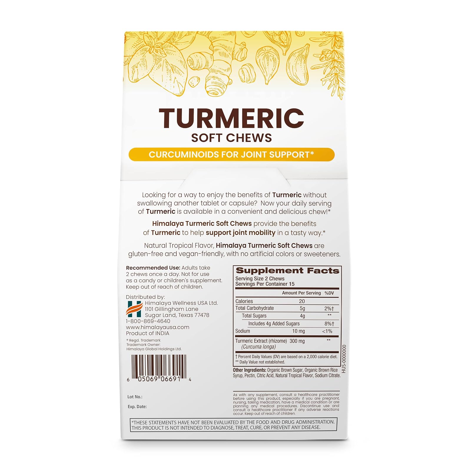 natural turmeric curcumin soft chews