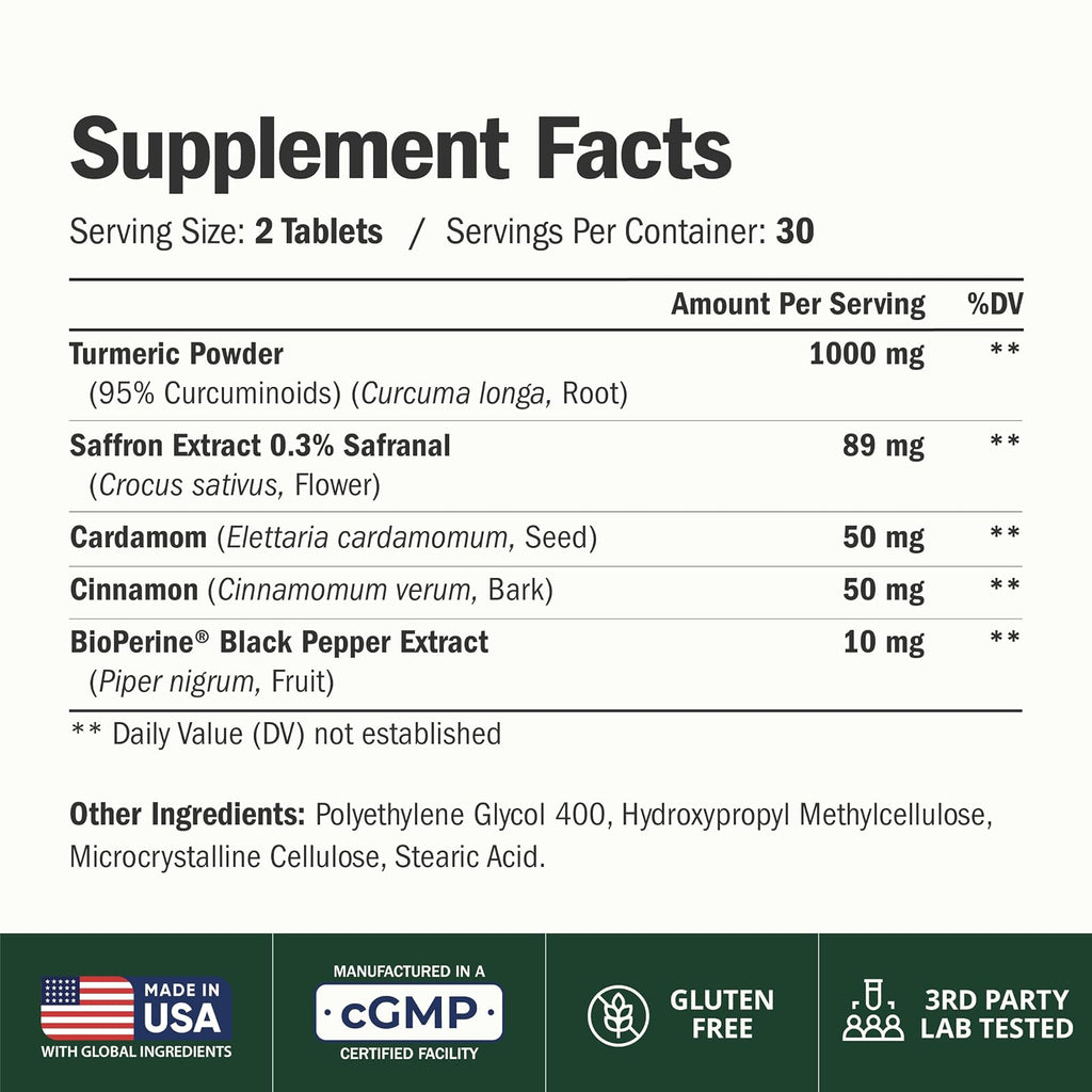 natural turmeric curcumin supplement tablets