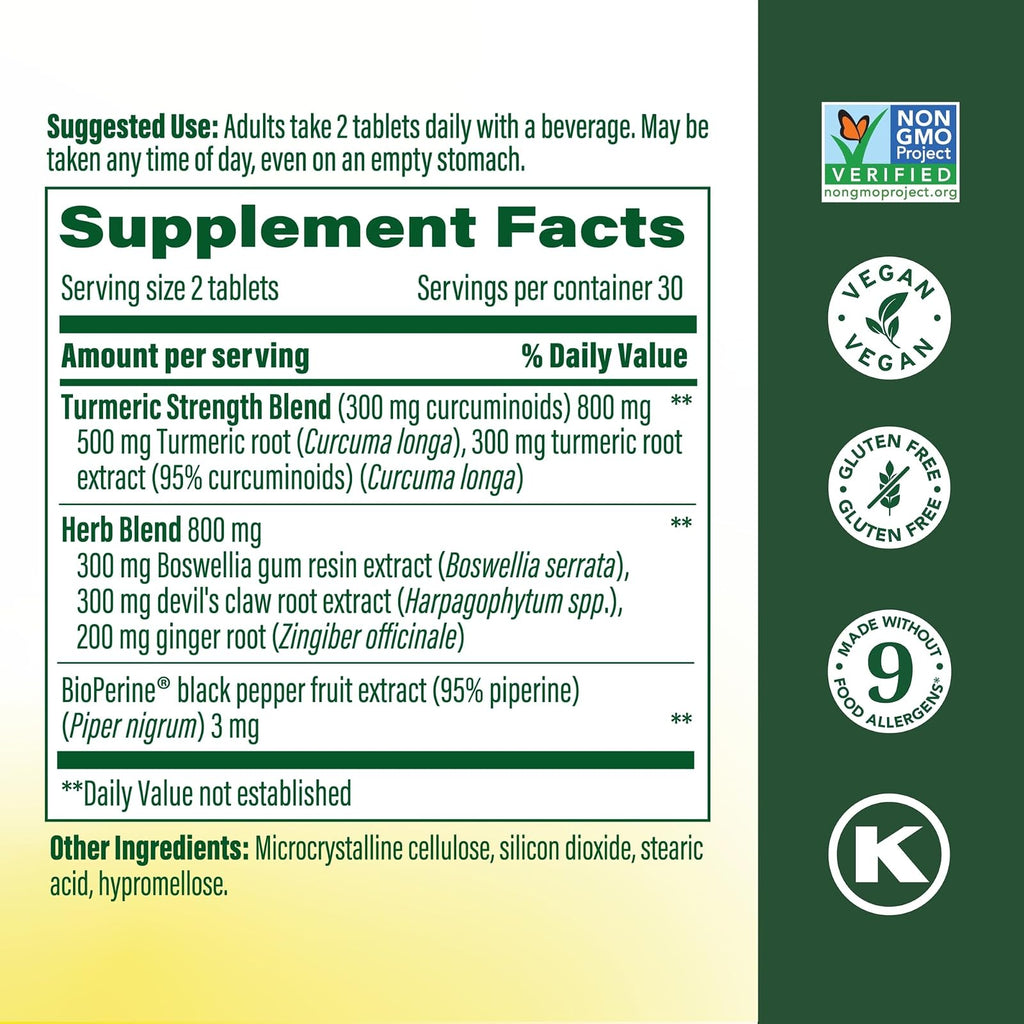 natural turmeric curcumin supplement tablets
