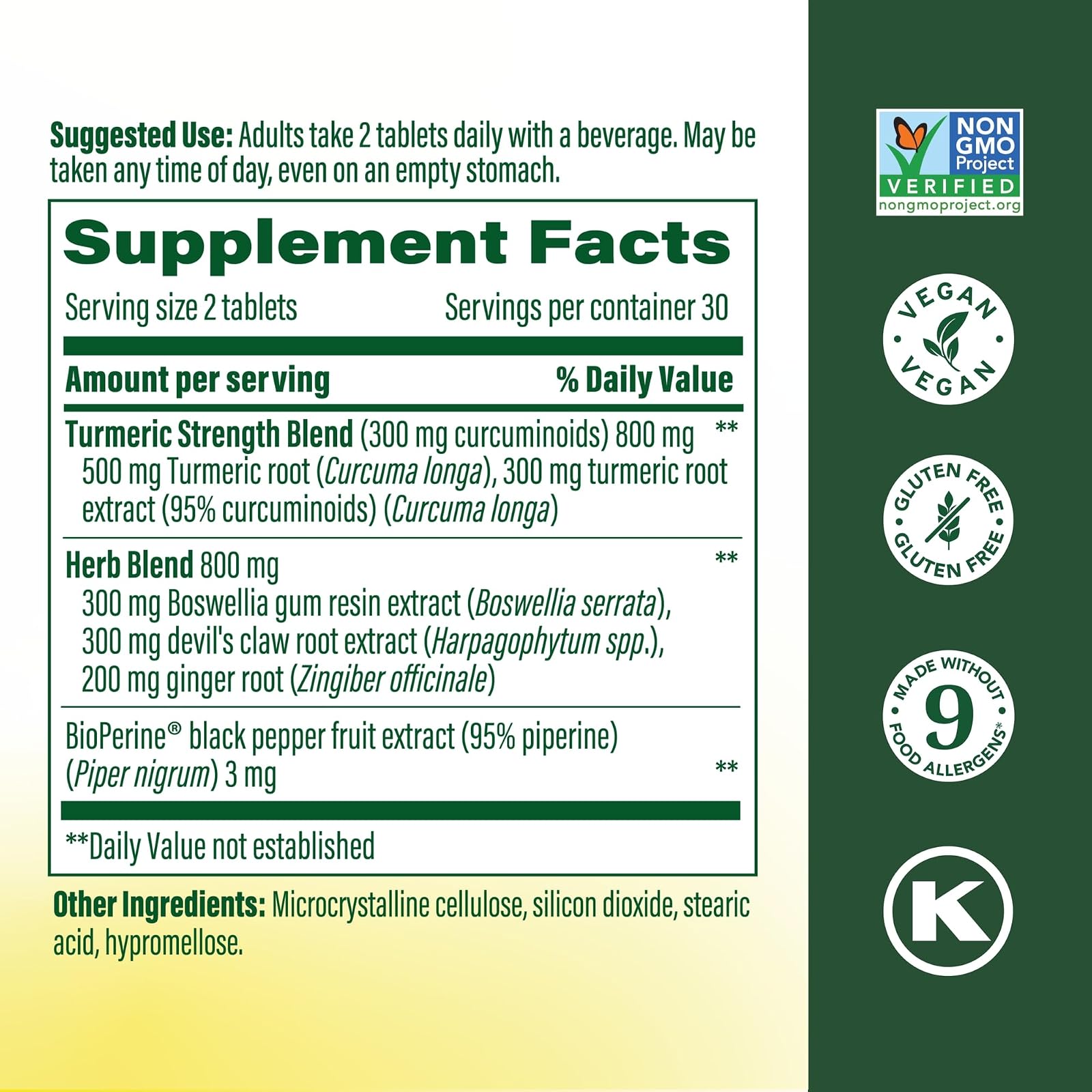 natural turmeric curcumin supplement tablets