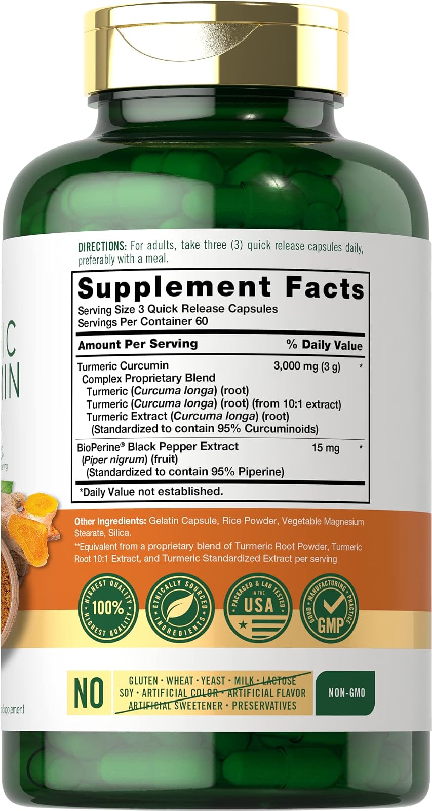 natural turmeric curcumin supplement