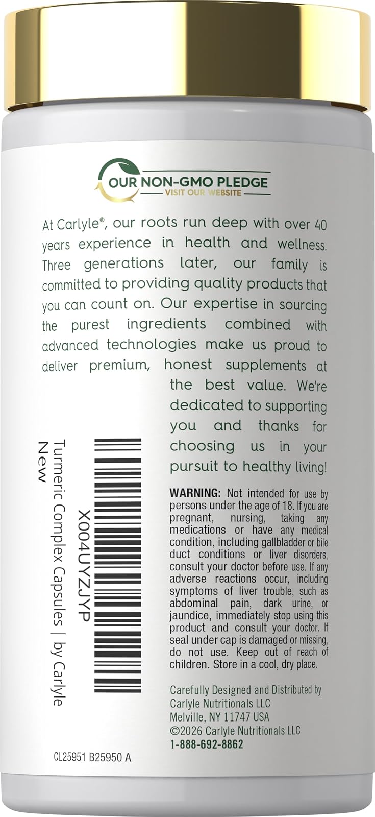 Natural turmeric curcumin supplement