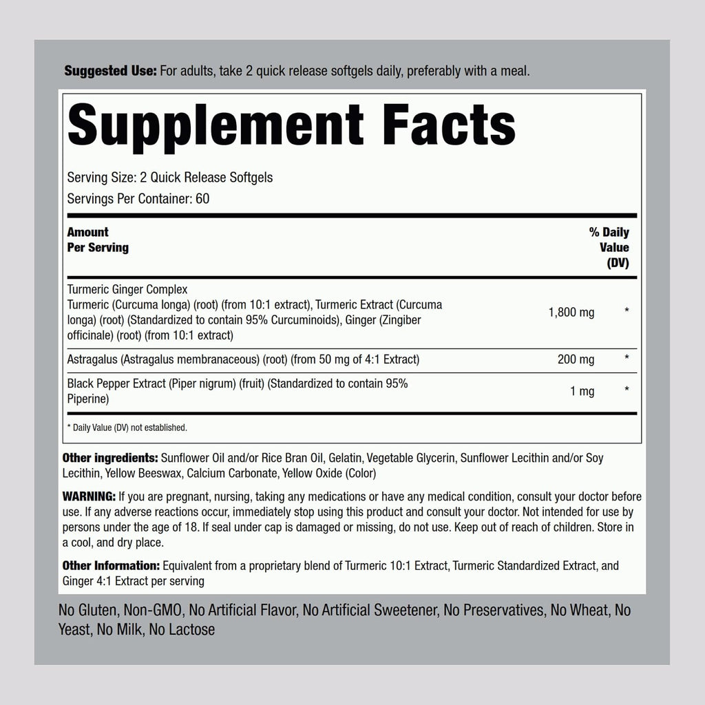 natural turmeric curcumin supplement