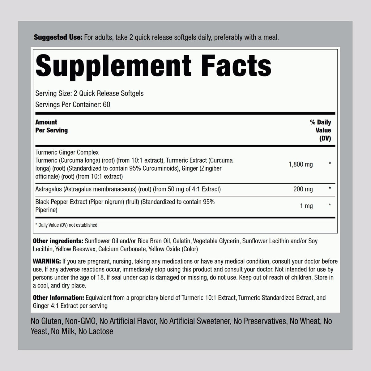 natural turmeric curcumin supplement