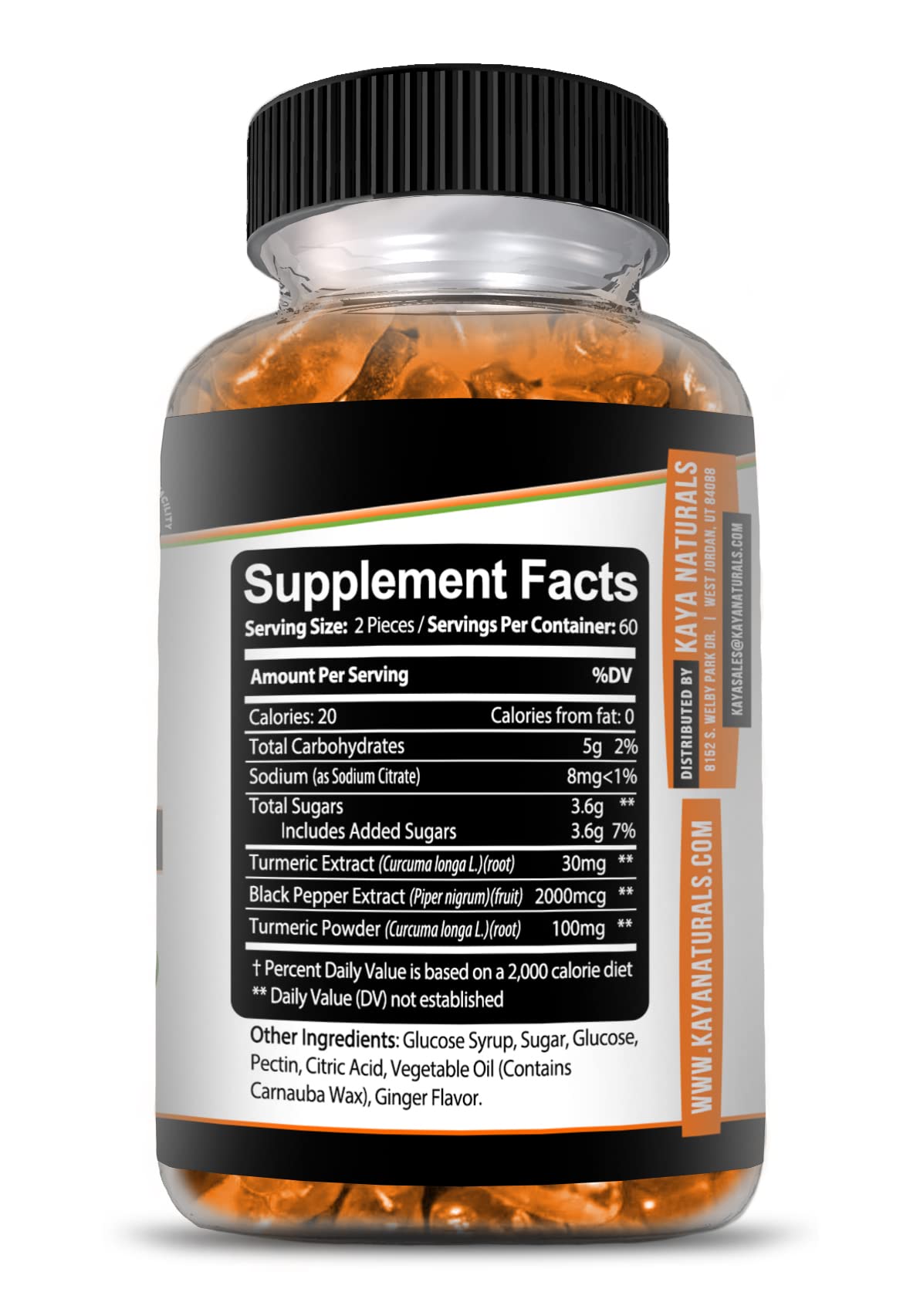 Natural turmeric curcumin with black pepper