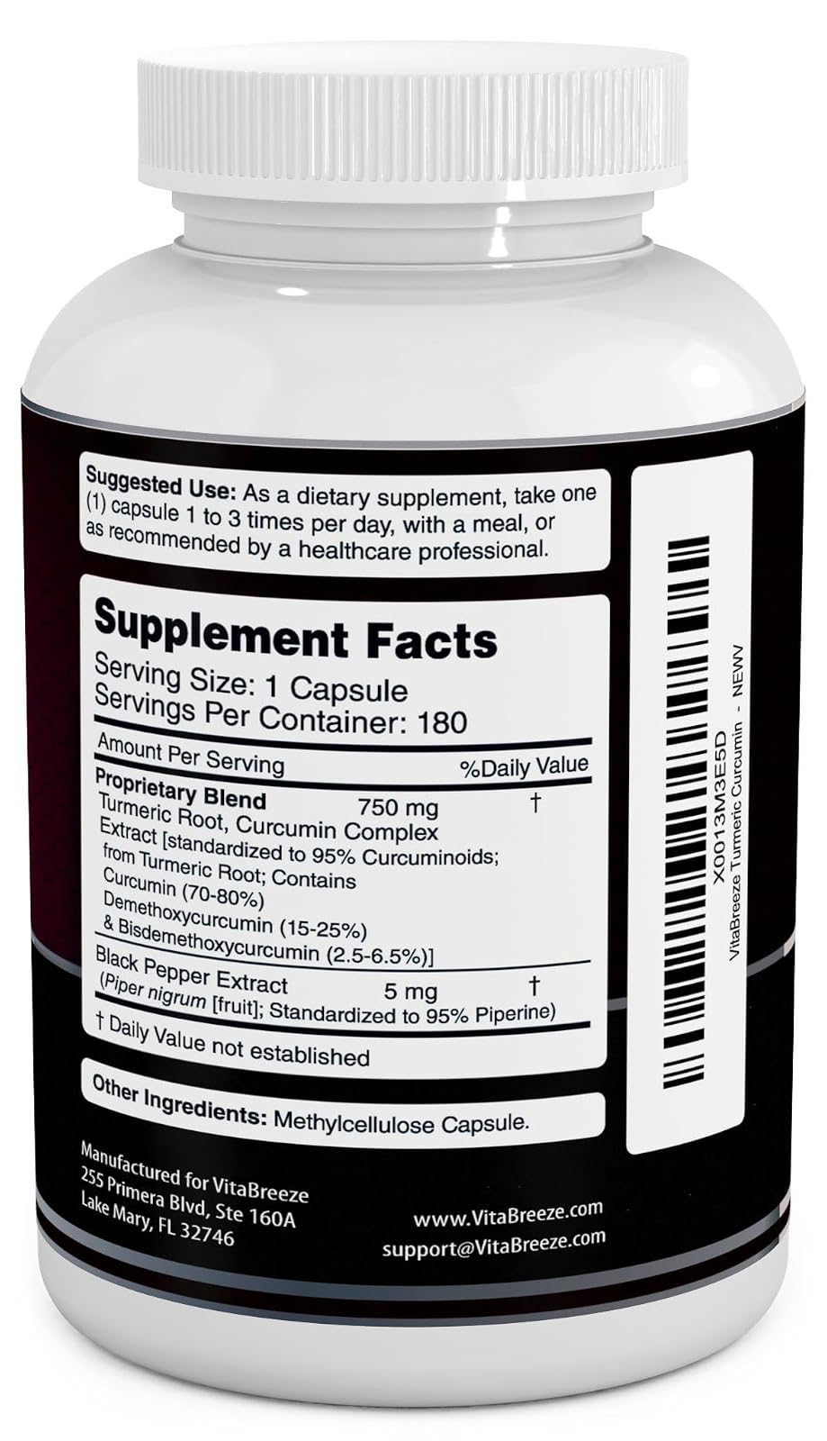 natural turmeric curcumin with black pepper