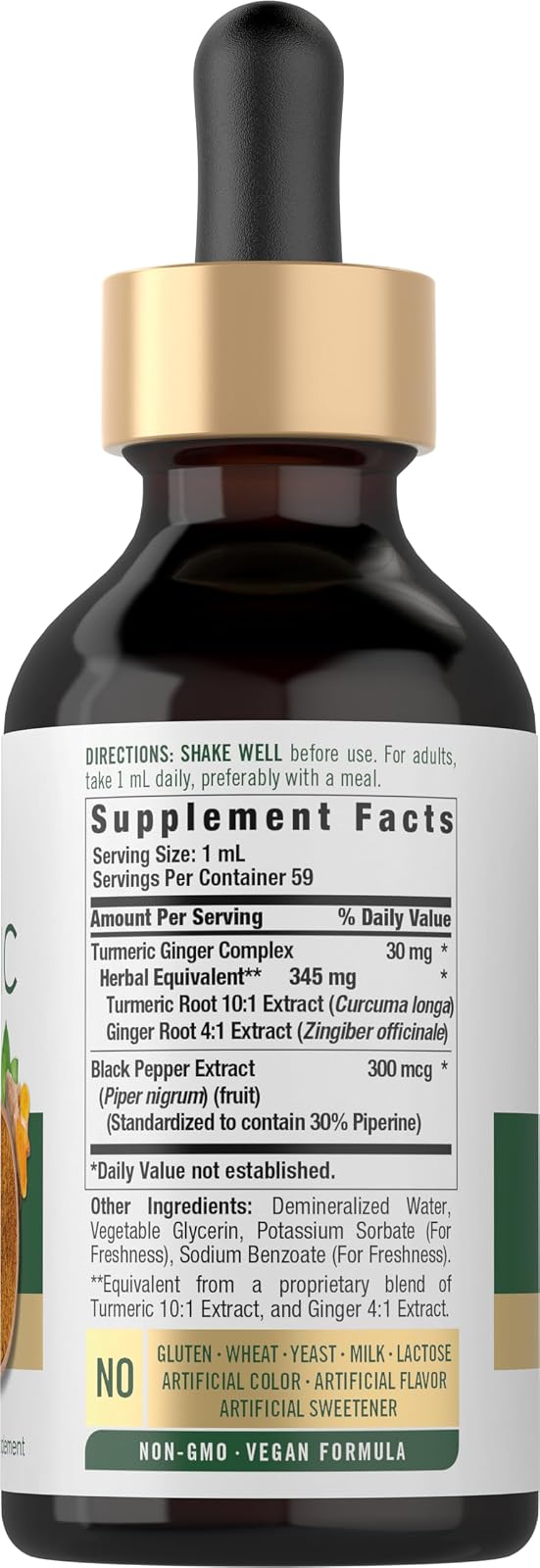 Natural turmeric ginger liquid supplement