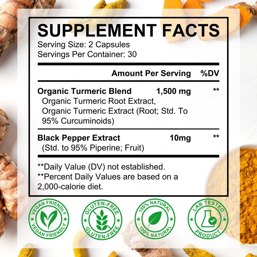 Natural turmeric supplement for joint health